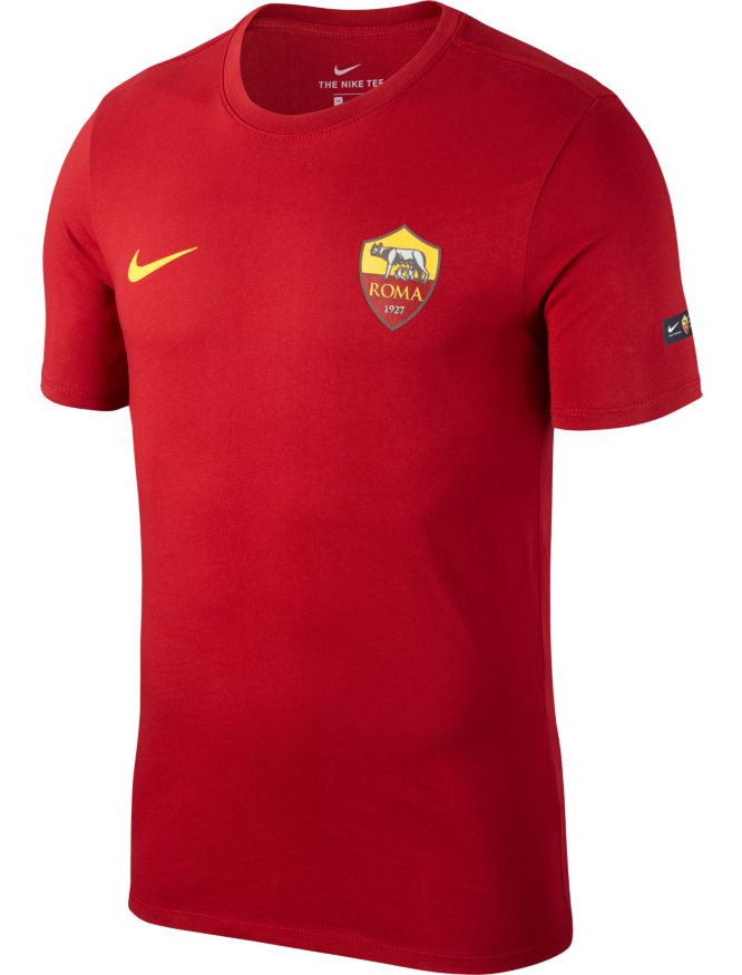 AS ROMA NIKE Crest Tee maglia maglietta T-shirt tempo libero Rosso 2018 ...